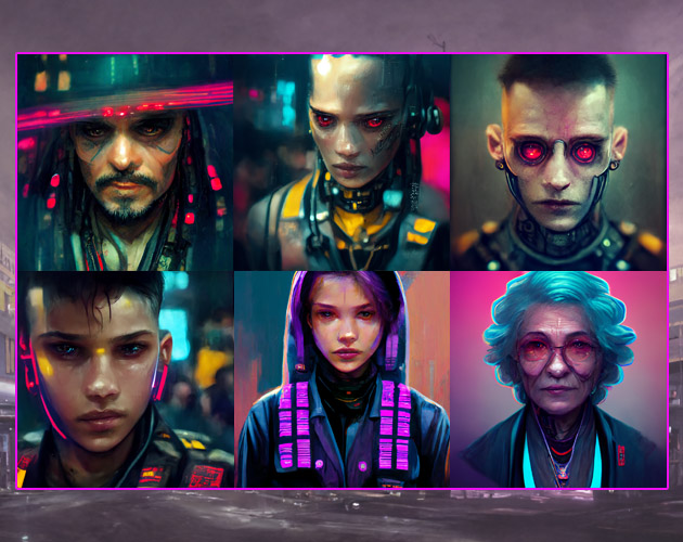 95 Cyberpunk Assets | 65 Characters & 30 Backgrounds by Zoja