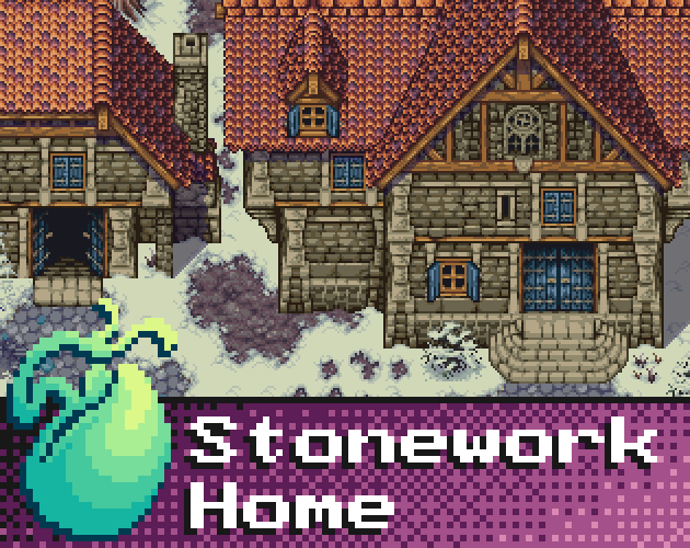 Pixel Art Tileset - Stonework Home by Seliel the Shaper