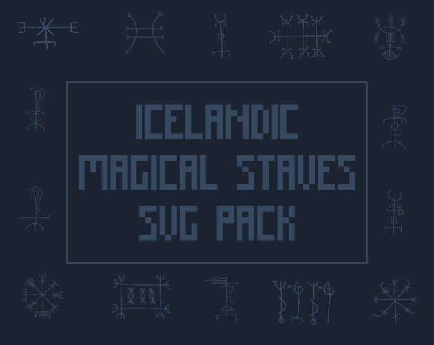 Pixel Art Icelandic Magical Staves SVG Pack by Valiegraphie