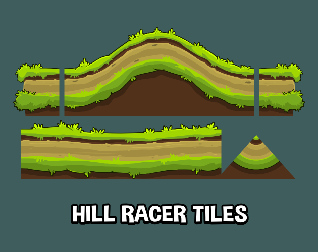 Hill racer tile set by Robert Brooks - gamedeveloperstudio.com