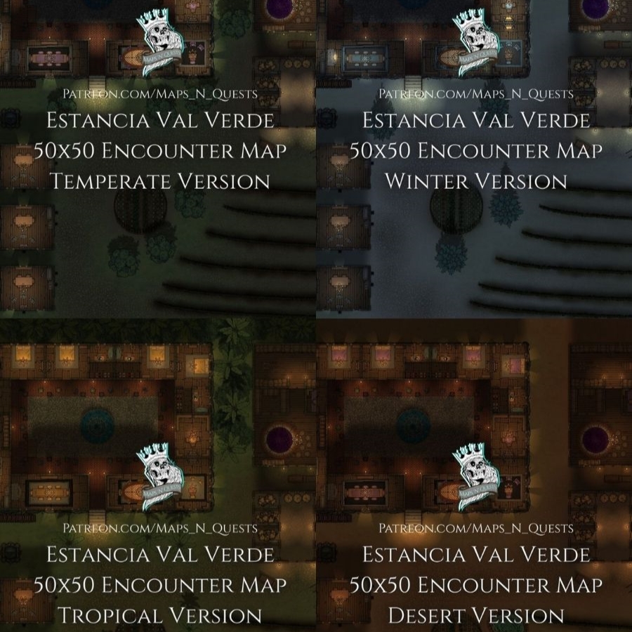 The Estancia Val Verde - 50x50, 2 story encounter map pack by Maps 'N ...