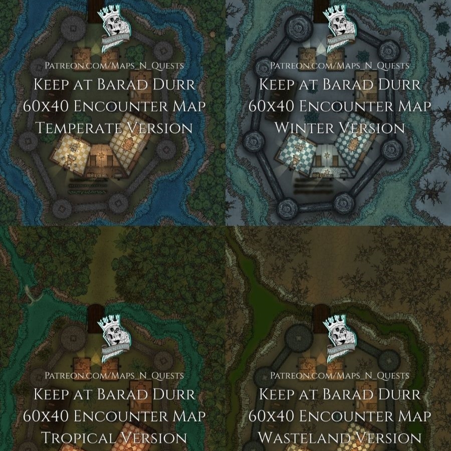 The Keep at Ba'rad D'urr - 60x40, 3 story encounter map pack by Maps 'N ...