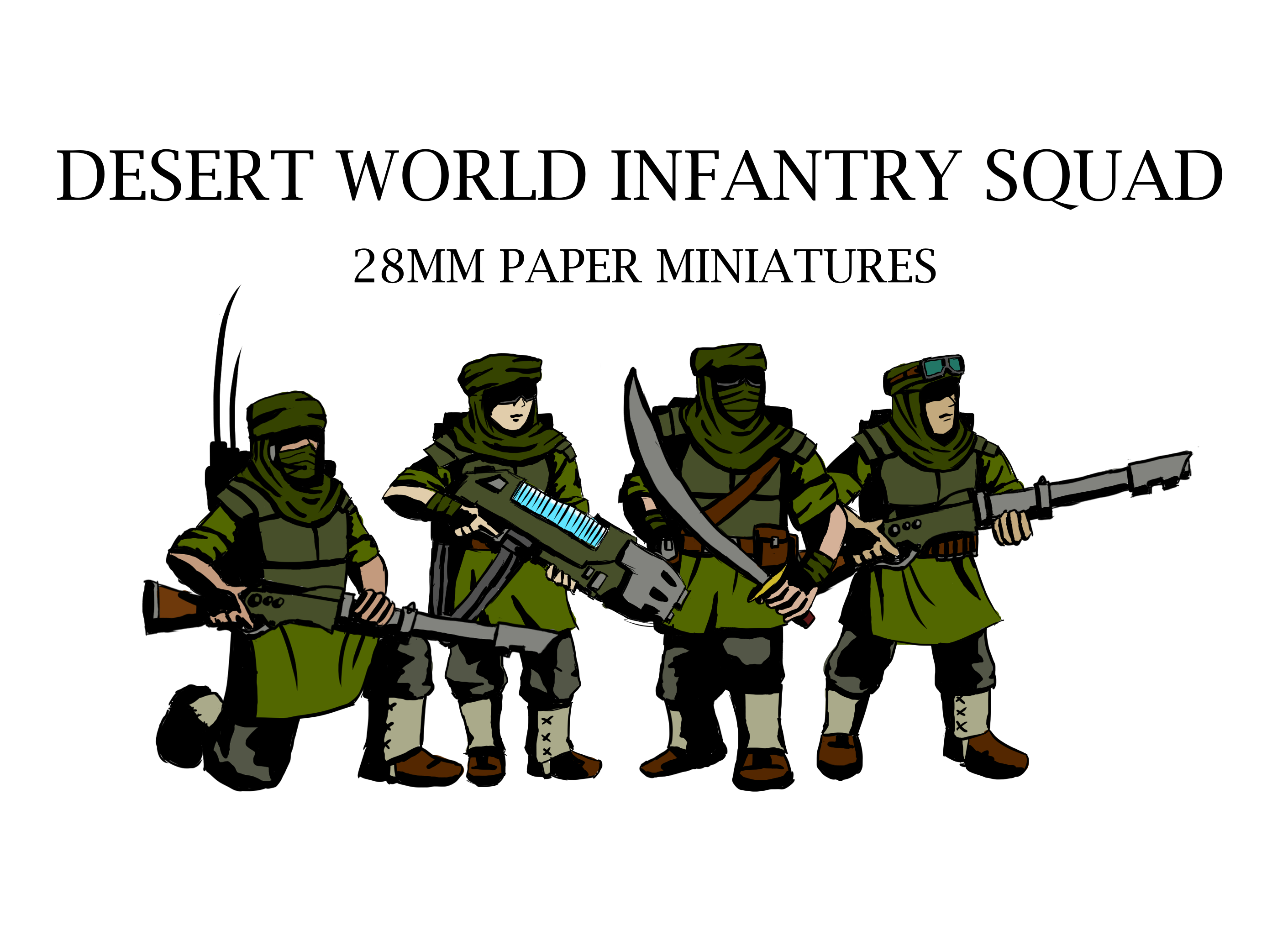 Desert World Infantry - Paper Minis by Toastmortem