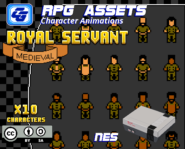RPG Asset Character 'Royal Servant' NES by chasersgaming