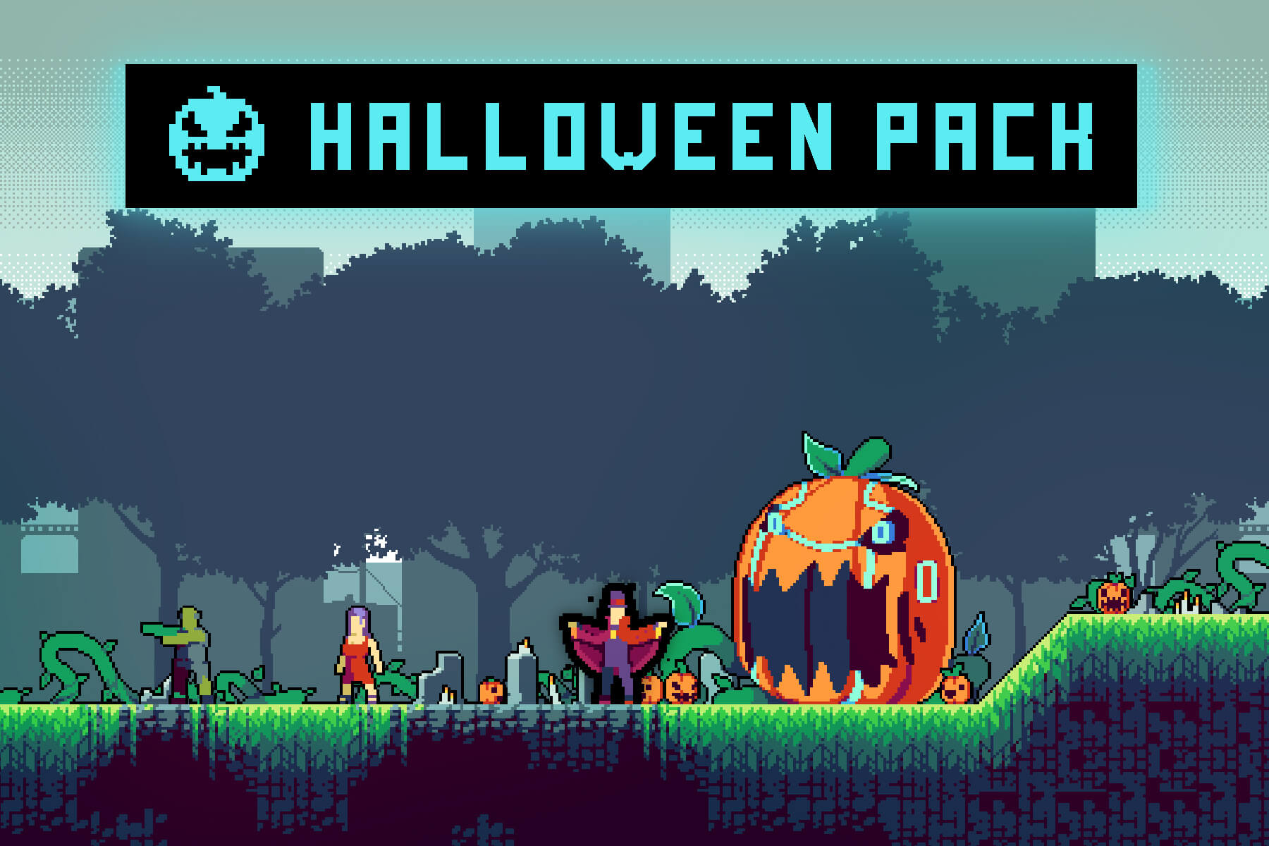 Free Halloween Characters by Free Game Assets (GUI, Sprite, Tilesets)