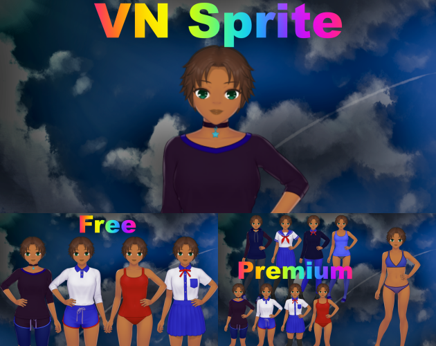 Kat - Visual Novel Sprite by Psykhae