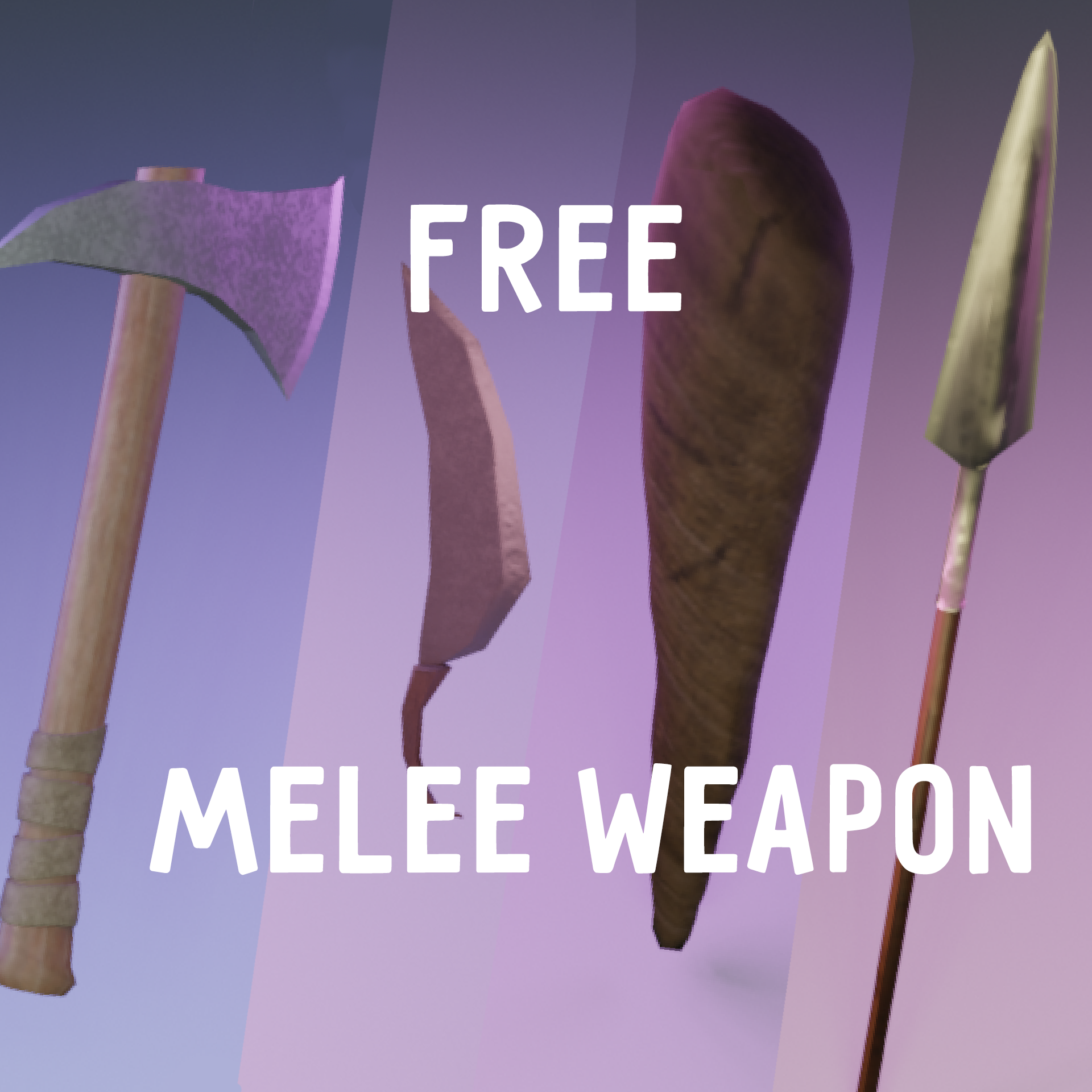 Melee Weapon Pack (axe, spear, knife, cudgel) by Frontend Pashtet