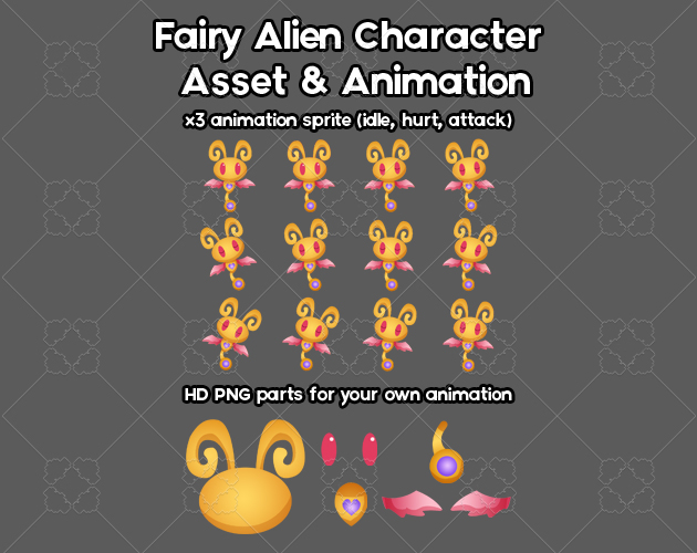 2D Fairy Alien Asset and Animation by SeventhSolution