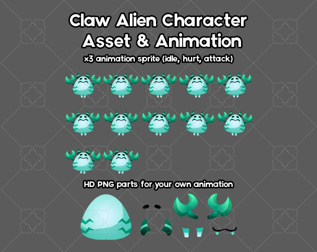 2D Claw Alien Asset and Animation by SeventhSolution