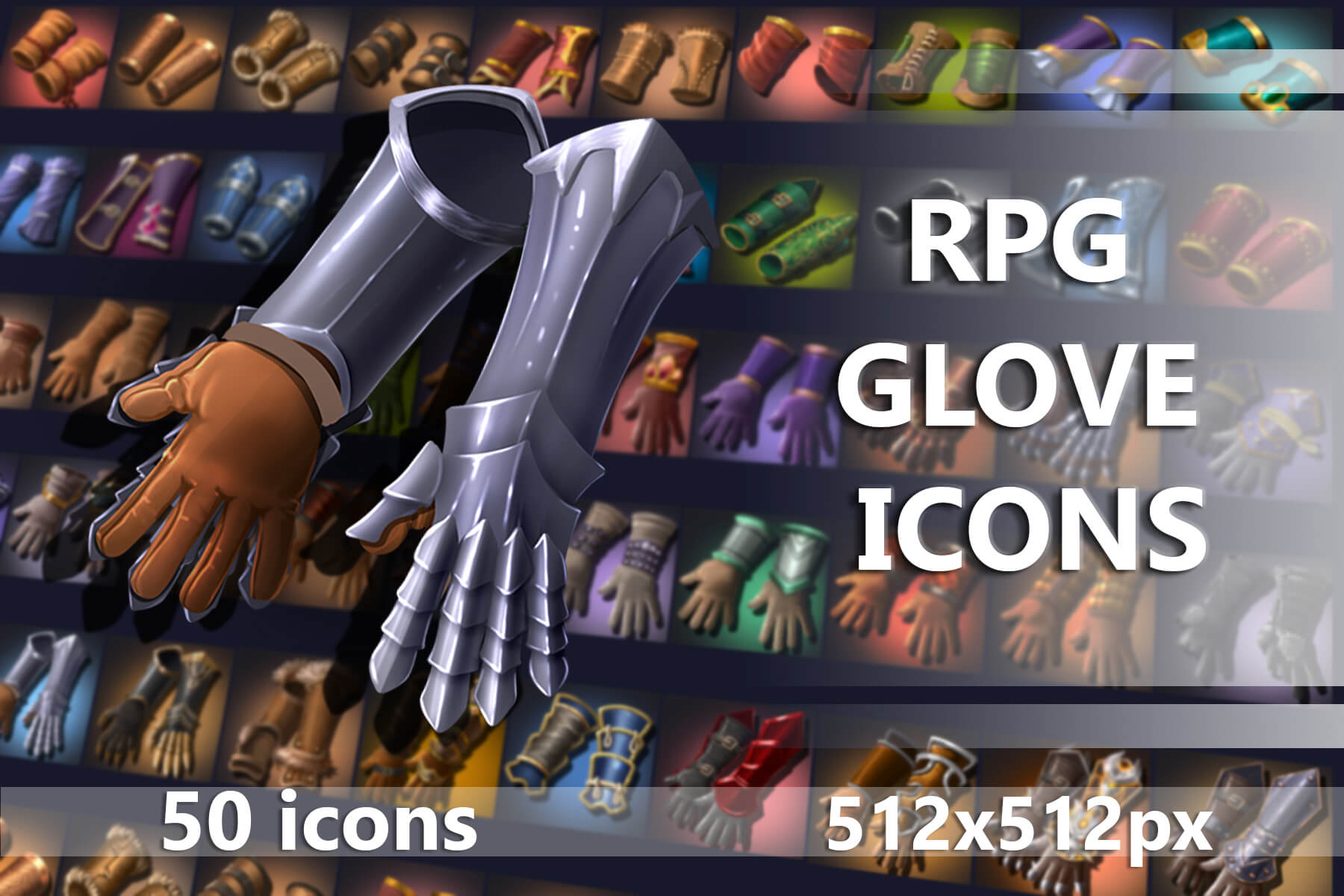 50 Glove Icons by Free Game Assets (GUI, Sprite, Tilesets)