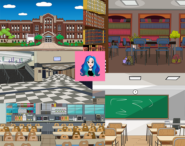 Visual novels backgrounds School by v.rozenfeld
