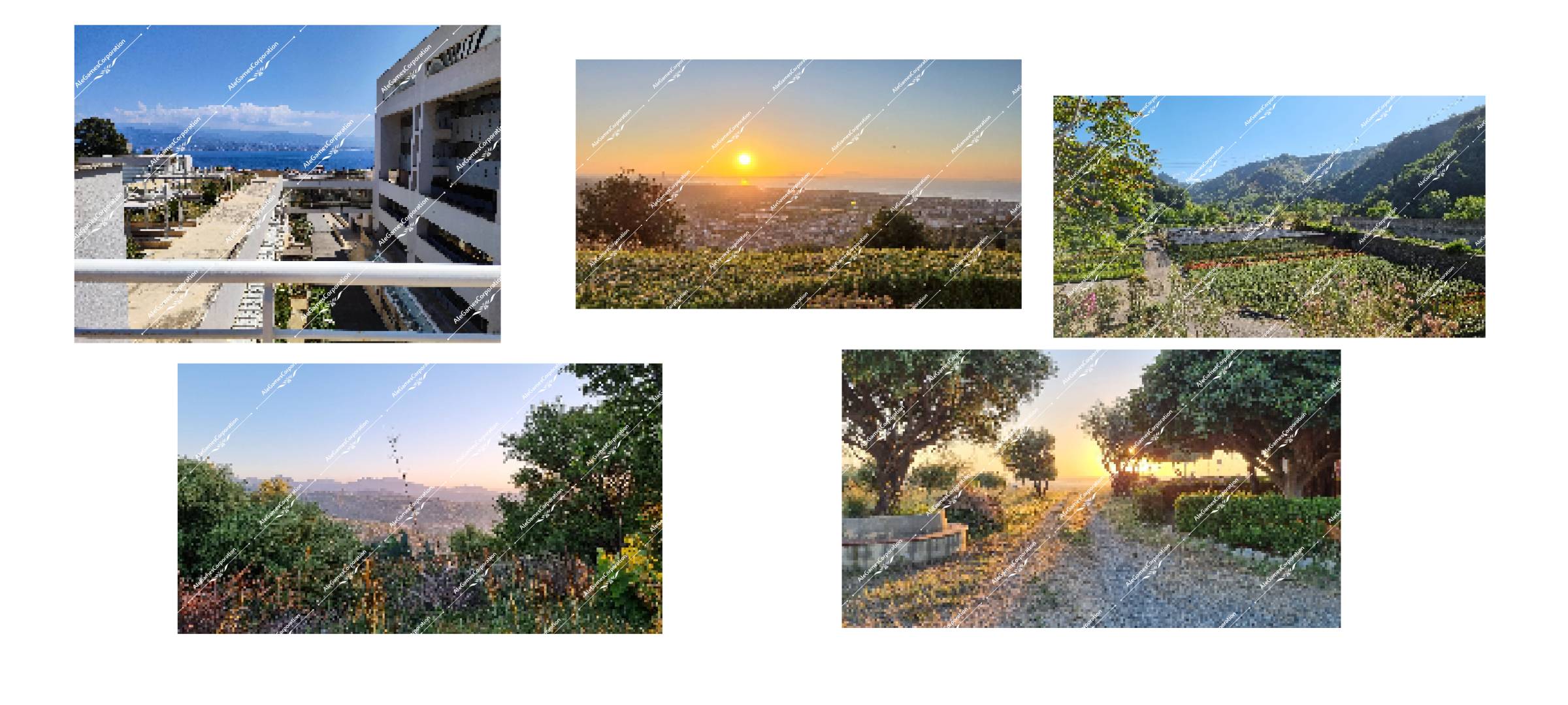 Pixel Background Landscape Realistic by AleGamesCorporation