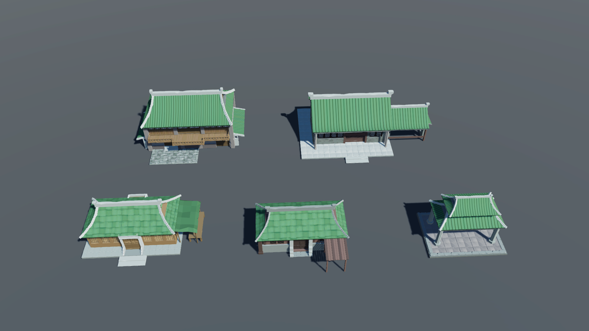 Low Poly Chinese Style Building Set 1 [FREE] by CS Studio