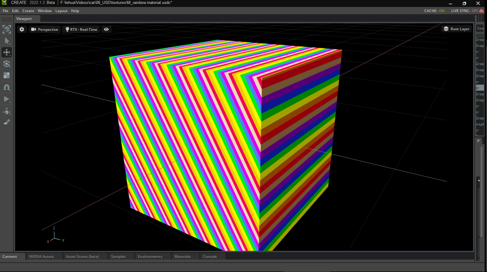NVIDIA Omniverse procedural rainbow texture sample by Huân Lê-Vương