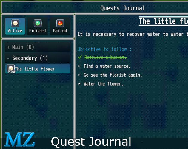 RPG Maker MZ | Quest Journal System by Keiner