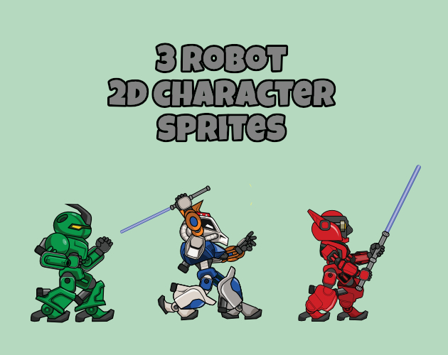 3 Robot Shooter character sprites by wahyuprot
