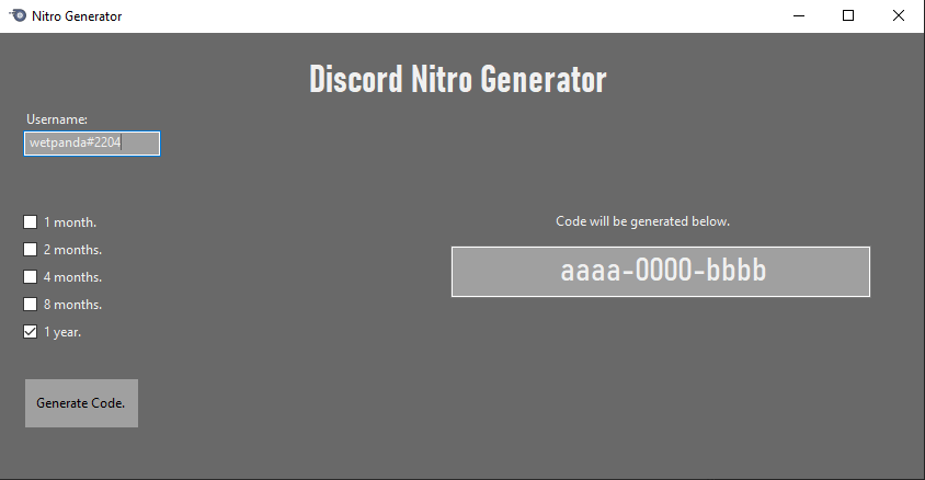 Discord Nitro Generator by discordnitro