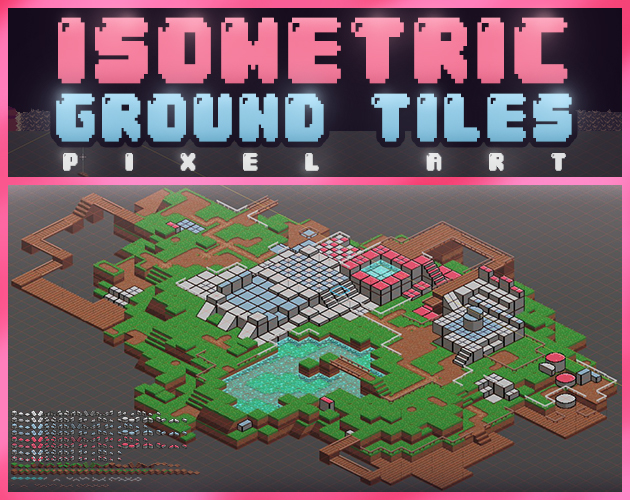 Isometric Ground Tileset (pixel art) by Nectanebo