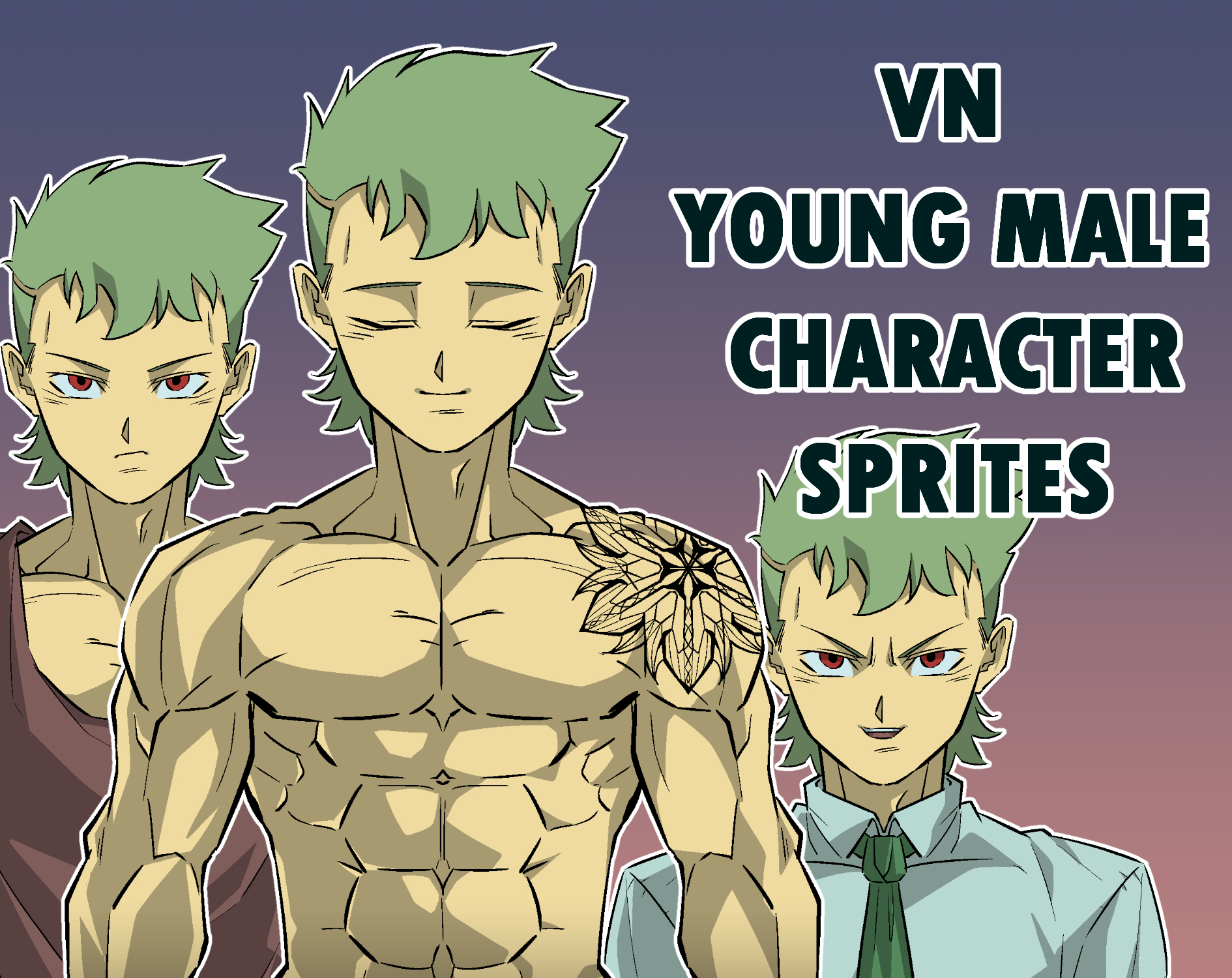 FREE VN Male young man character sprites pack by Buster_Knight