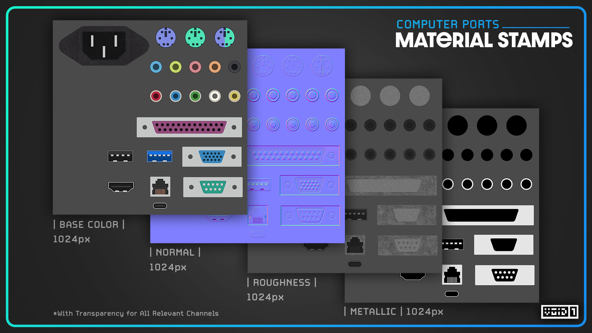 Free Computer Ports Material Stamps by VOiD1 Gaming