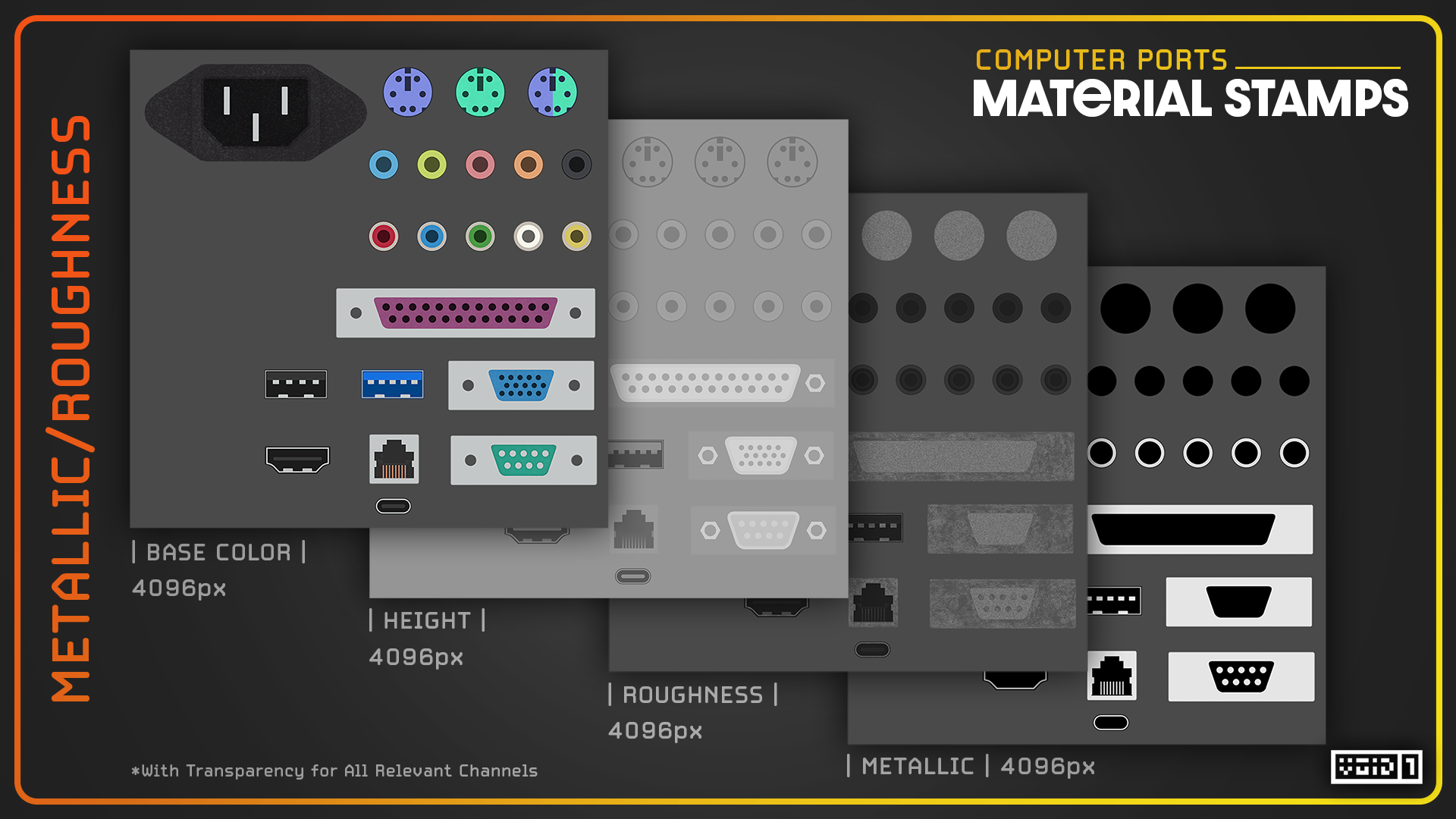 Computer Ports Material Stamps PRO 4K by VOiD1 Gaming