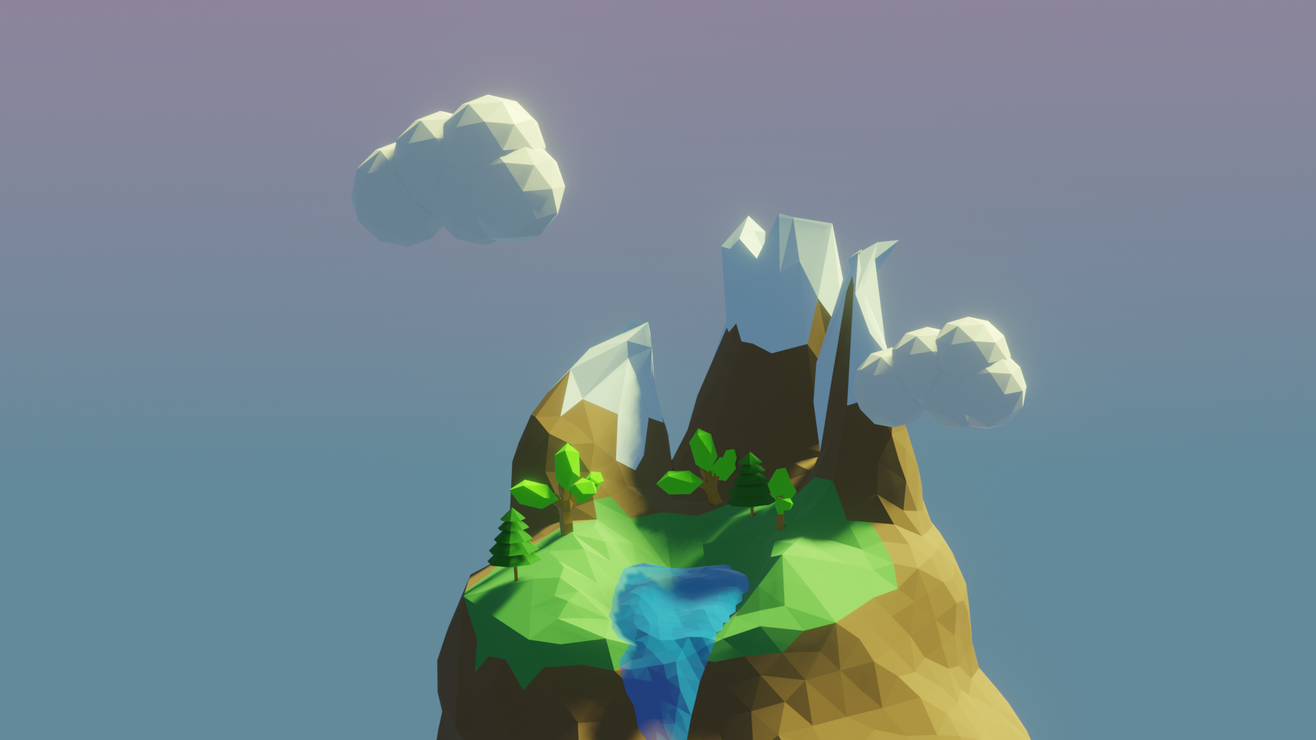 Low Poly Floating Island by vsgames42