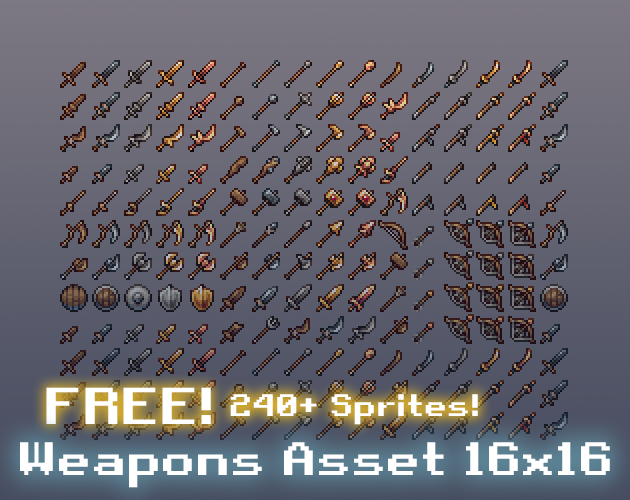 Weapons Asset (16x16) by DantePixels