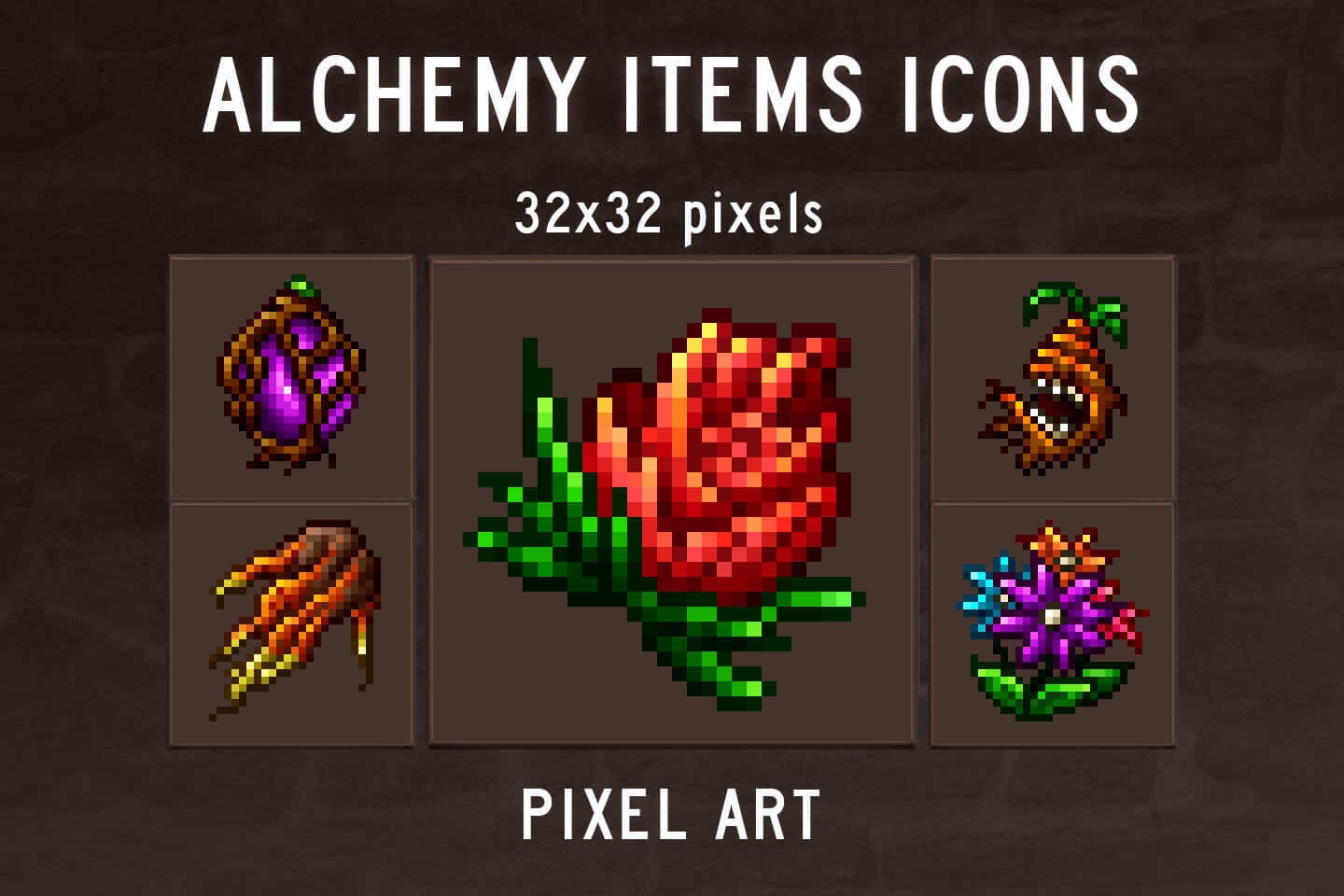Alchemy Items Pixel Art by Free Game Assets (GUI, Sprite, Tilesets)