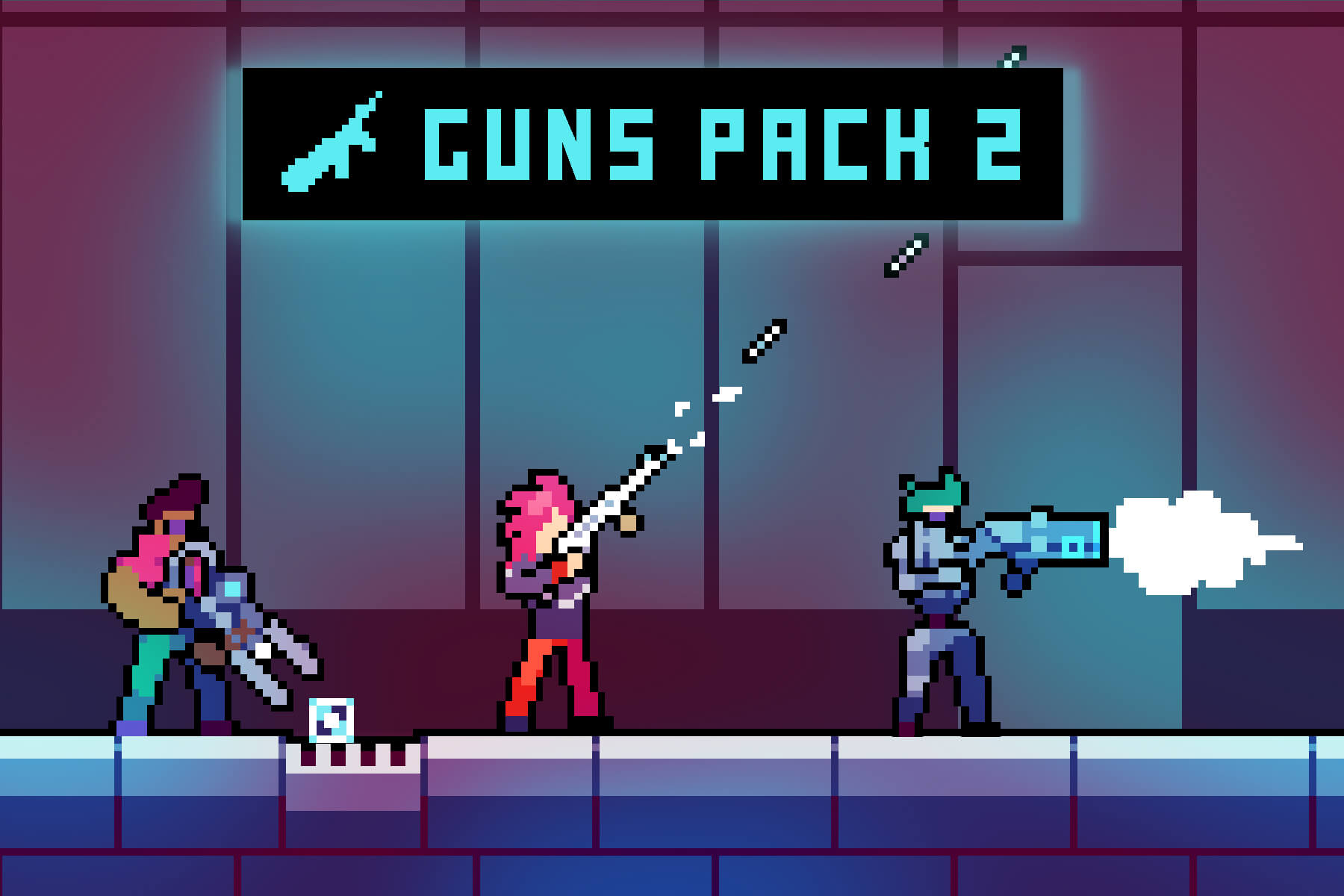 Free Guns for Cyberpunk Characters 2 by Free Game Assets (GUI, Sprite ...