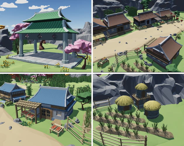 Low Poly Ancient Chinese Style Building Pack by CS Studio