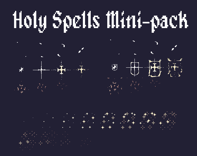Pixel VFX: 3 Holy Spells mini-pack by Sentient Dream Games
