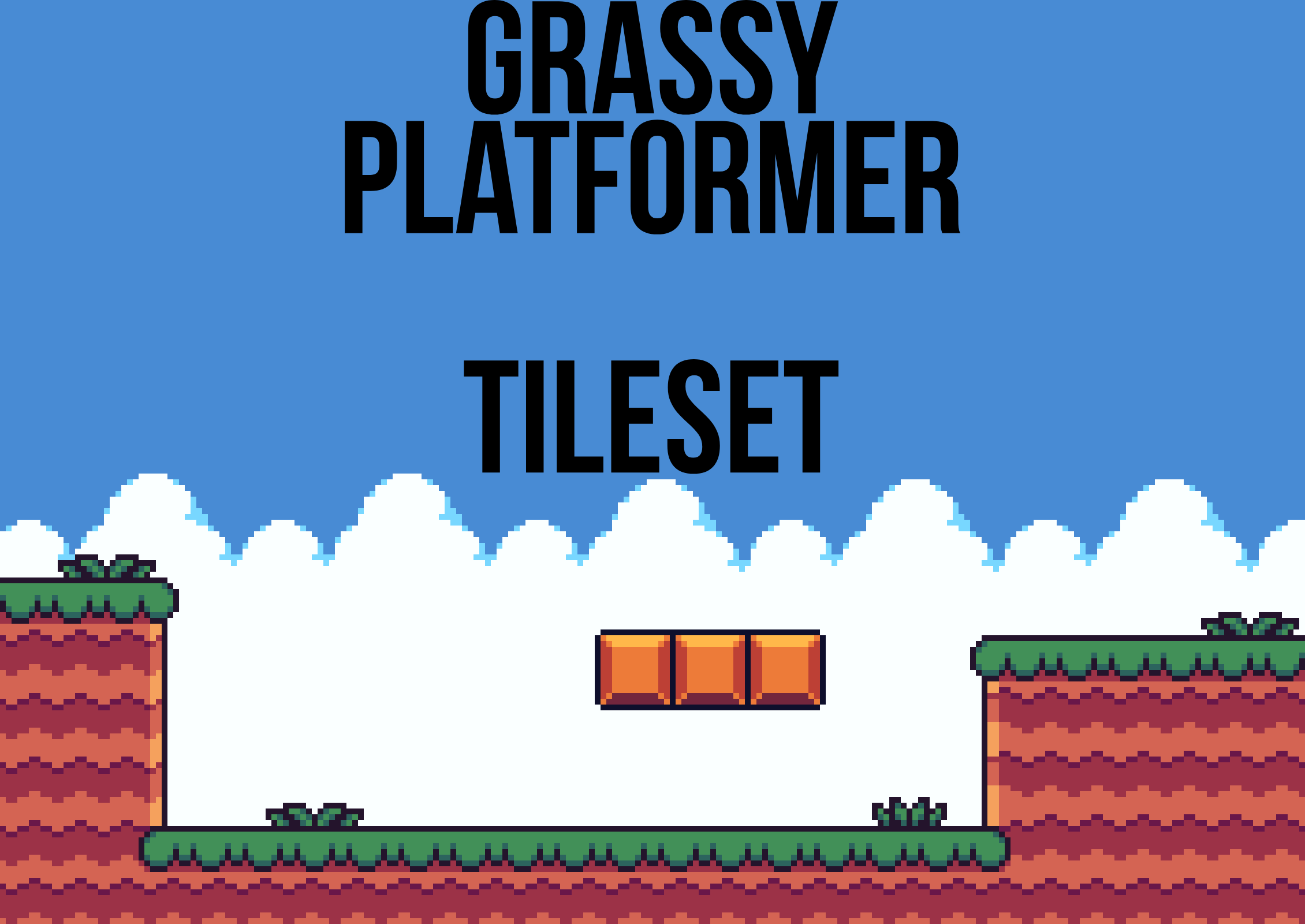Grassy Platformer Tileset by ShippuKirifuda