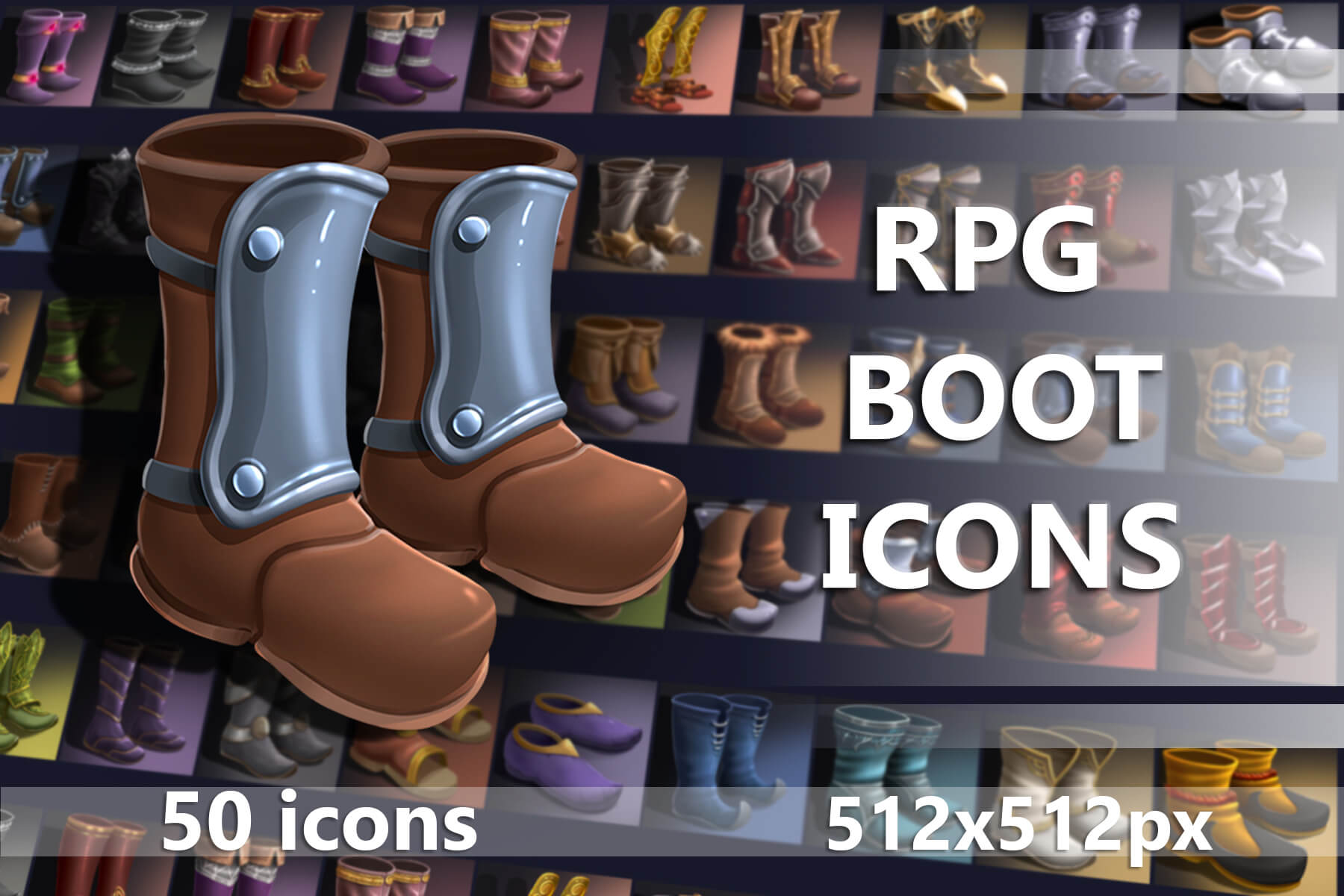 Free Boots Icon Pack by Free Game Assets (GUI, Sprite, Tilesets)
