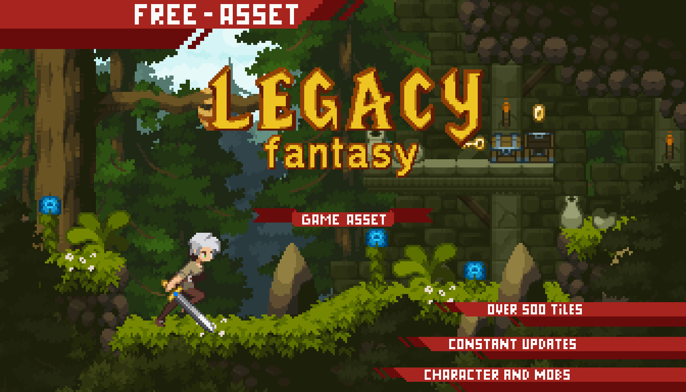 Free - Pixel Art Asset Pack - Sidescroller Fantasy - 16x16 Forest ...